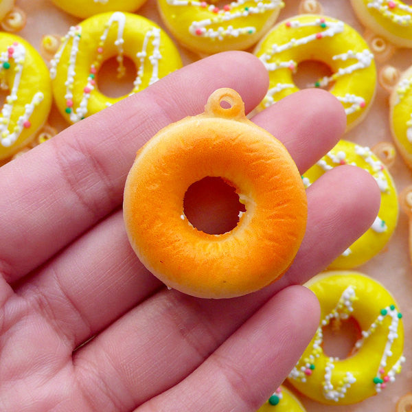 Donut Squishy Charm / Kawaii Charm / Faux Doughnut Squishy with Sprink ...