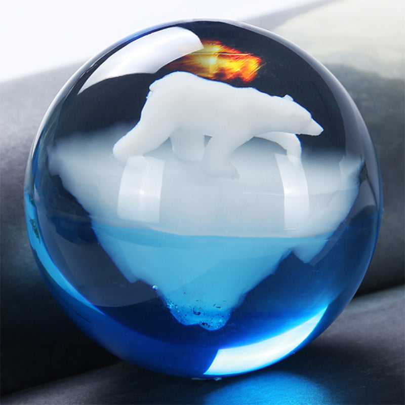 3D Polar Bear Figurine | Miniature Animal Resin Inclusion for Resin Di ...